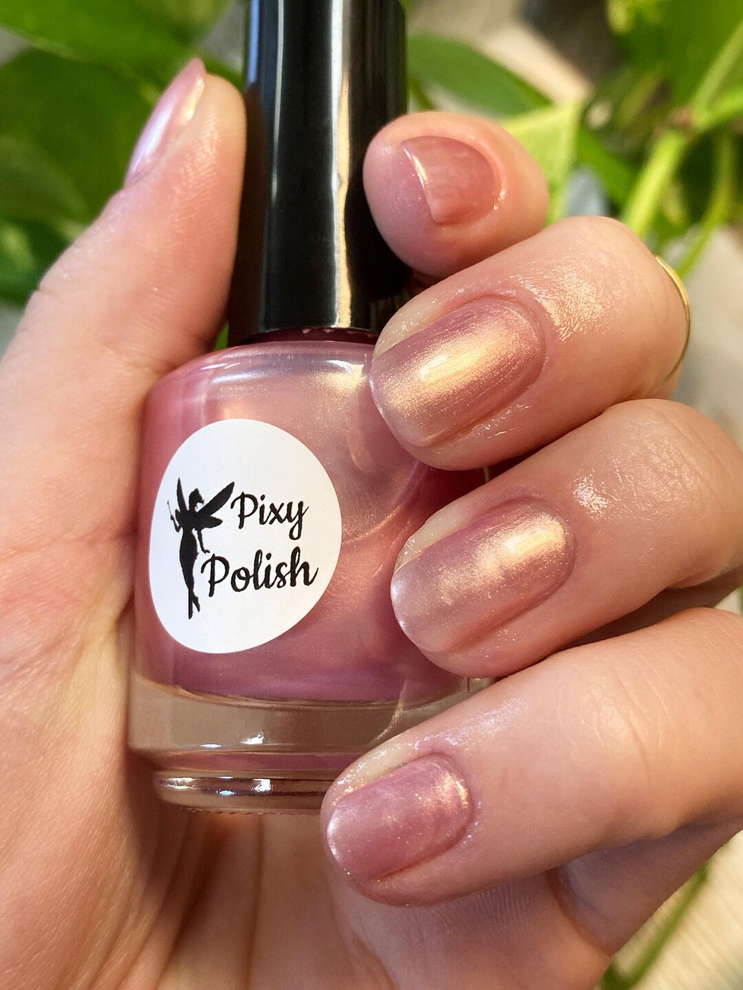 GOLDEN ROSE Soft Pink Gold Color Shift Shimmer Nail Polish 10-free Non ...