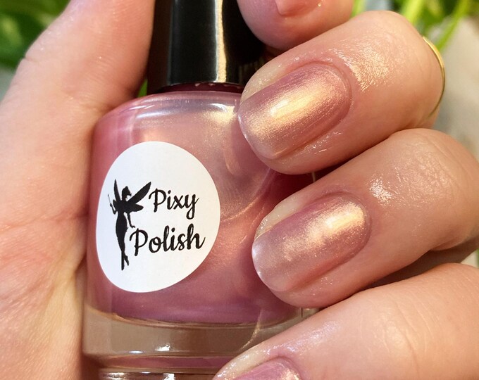 GOLDEN ROSE Soft Pink Gold Color Shift Shimmer Nail Polish 10-free Non ...