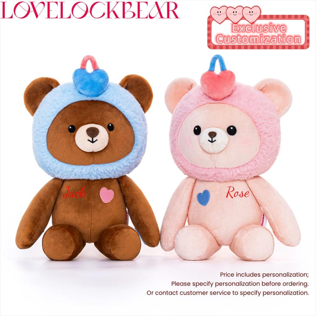 Personalized Dolls,custom Doll Bear With Names Date,couple Teddy Bear ...
