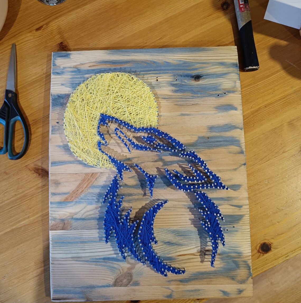 Handmade Wolf String Art Wolf Wall Decor Recycled Materials Unique Home ...