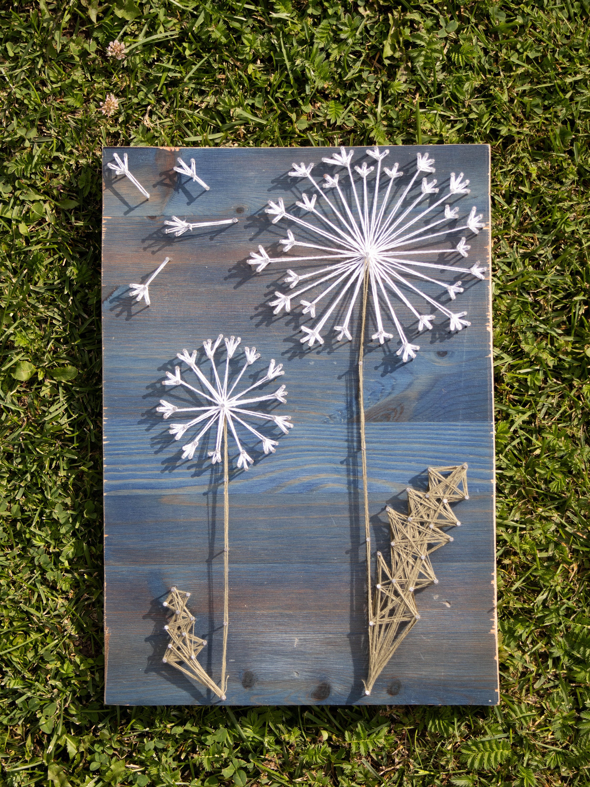 Handmade Dandelion String Art | Dandelion Wall Decor | Recycled ...