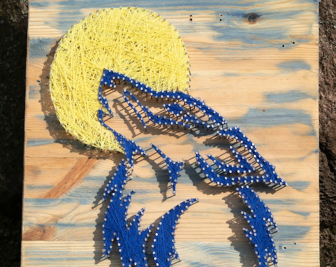 Handmade Wolf String Art | Wolf Wall Decor | Recycled Materials ...