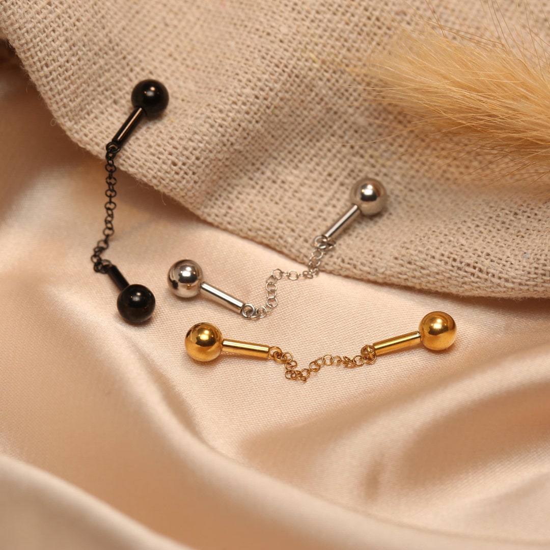 14G Fashion Industrial Chain Piercing Jewelry Surgical Steel Industrial ...