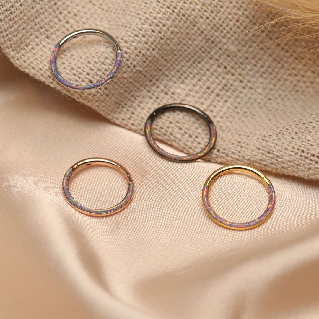 Beautiful Purple Opal Septum Ring Septum Ring Nose Ring Body Piercing ...