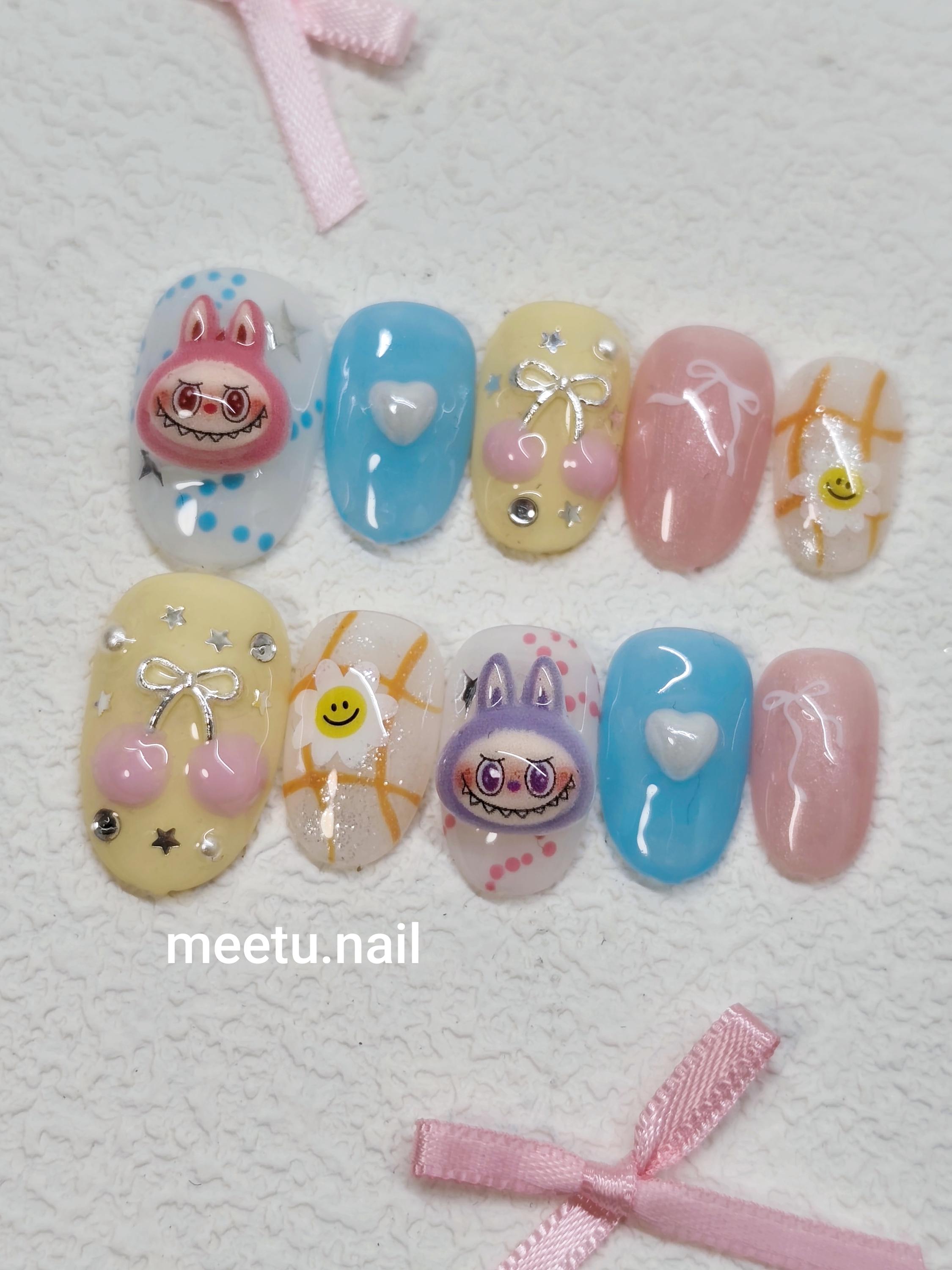 LABUBU Press on Nails | Cute Nails | Japanese Nails |cartoon Nails ...