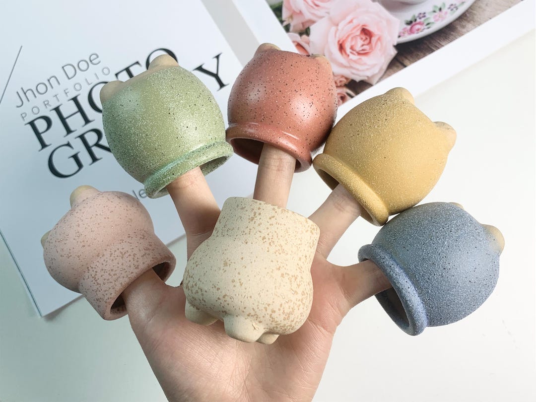 Unique Mini Ceramic Pots for Desk Decor Gifts, Small Pottery Flower ...