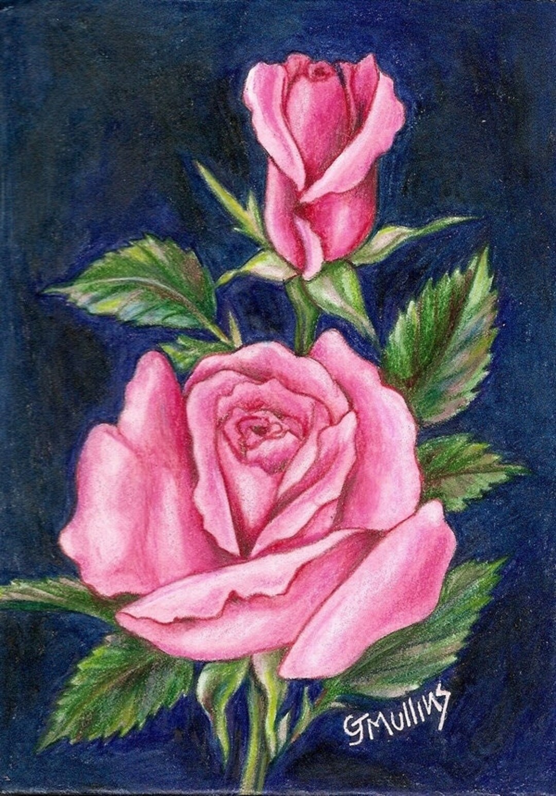 Pink Roses Art Original Painting Valentine Birthday Gift 5 X 7 - Etsy
