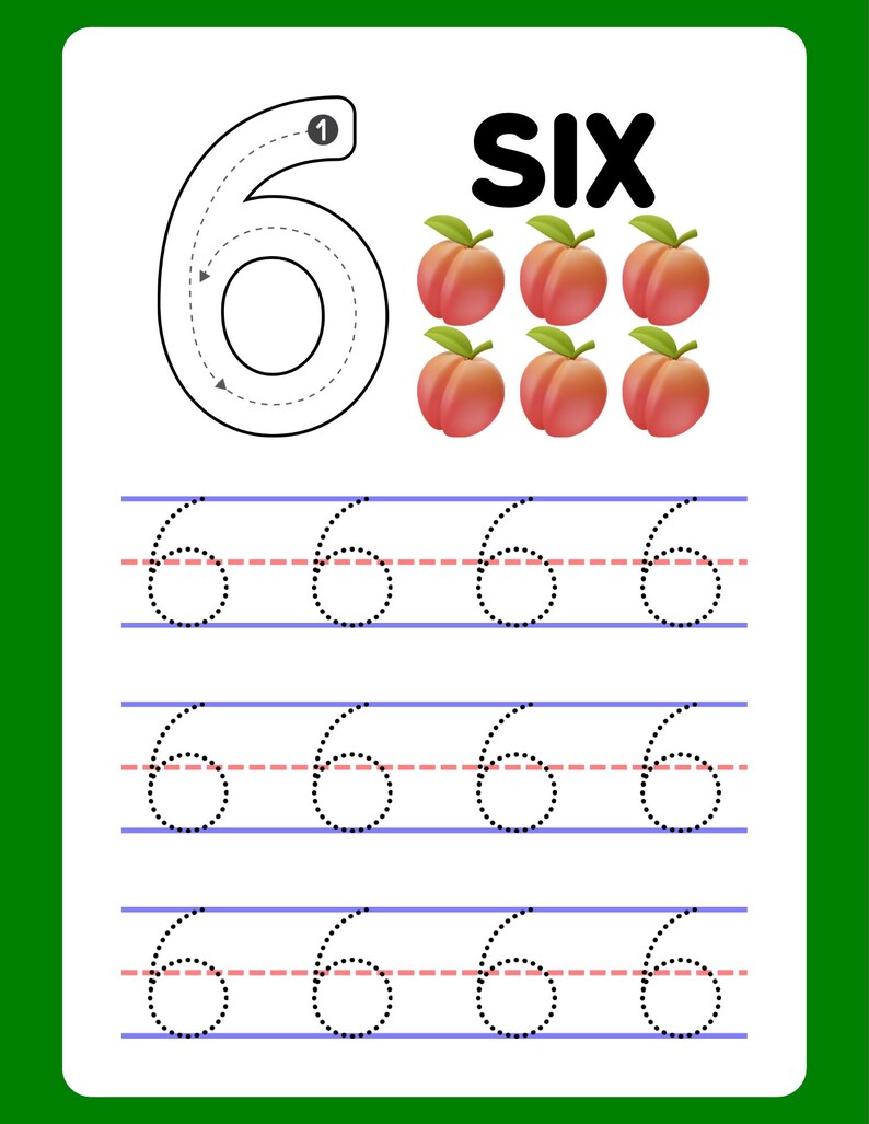 Tracing Number 1-10 Worksheets in Colorful Illustrative Style - Etsy