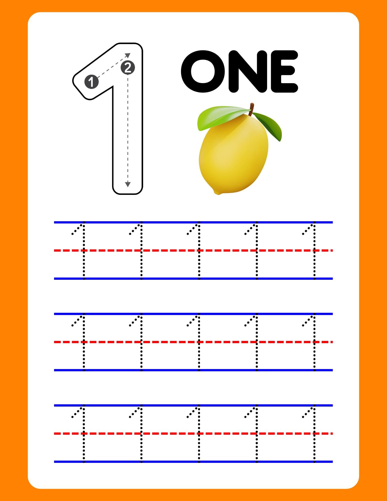 Tracing Number 1-10 Worksheets in Colorful Illustrative Style - Etsy