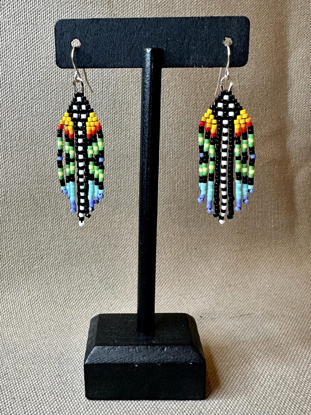 Dragonfly Pattern Native American Hand-beaded Earrings - Etsy