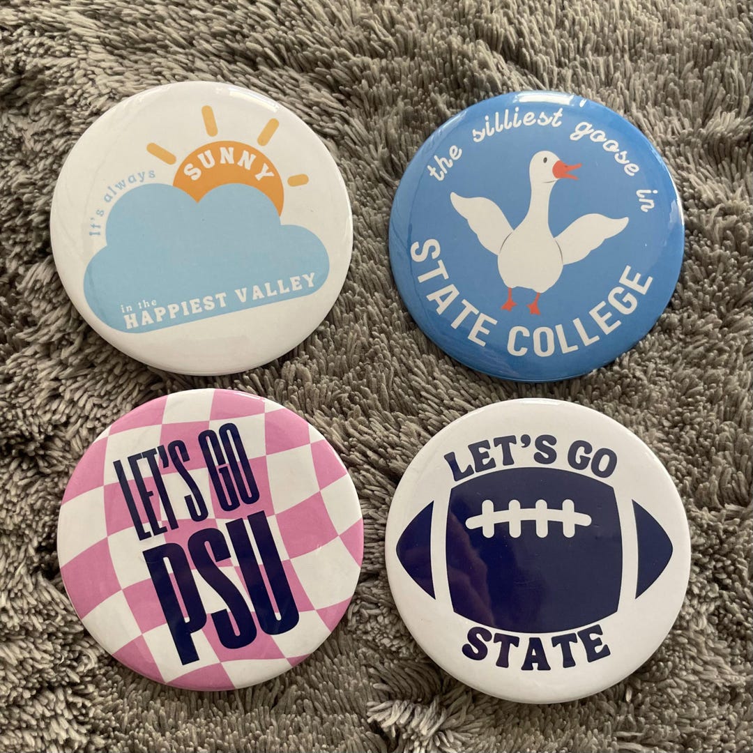 4-pack of PSU Pin Buttons for College Gameday Pin College Student ...
