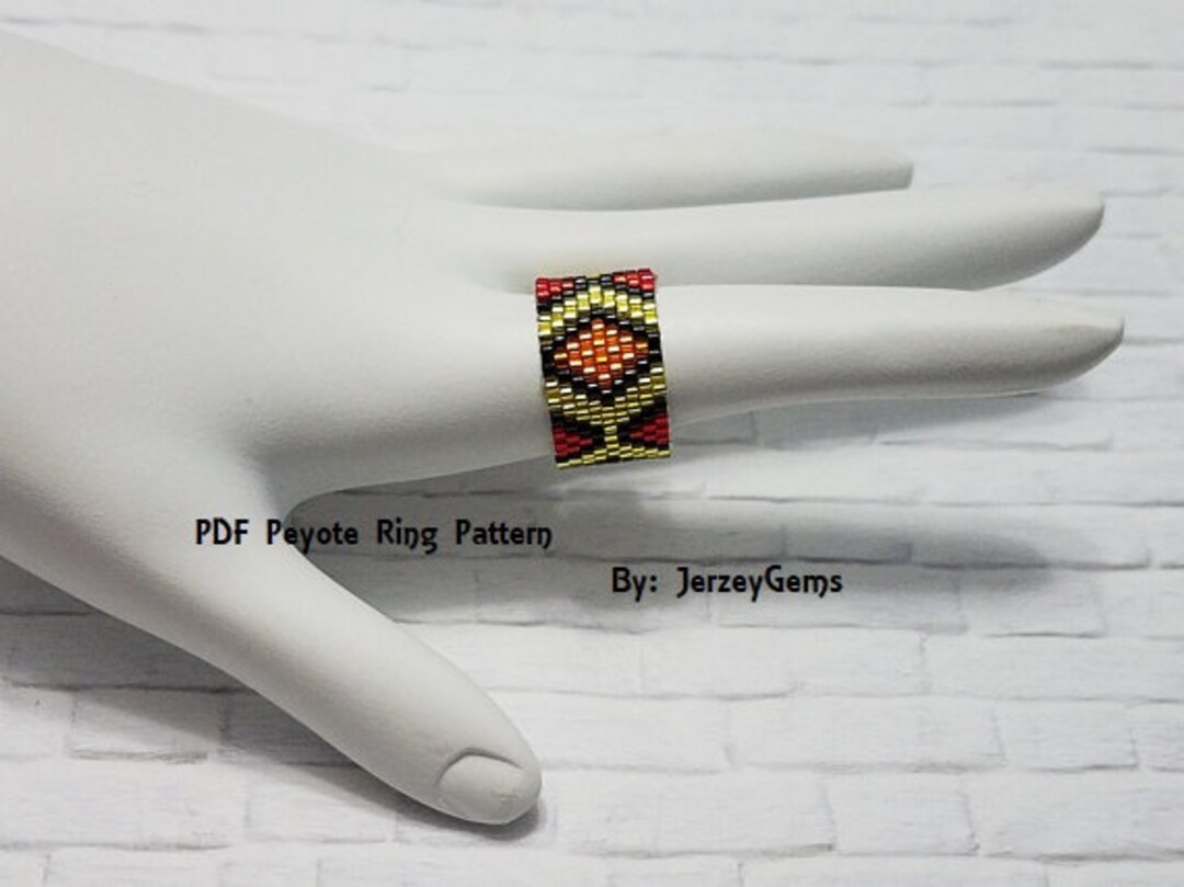Colorful Odd Count Peyote Pattern for Unique Beaded Rings, Great Gift ...