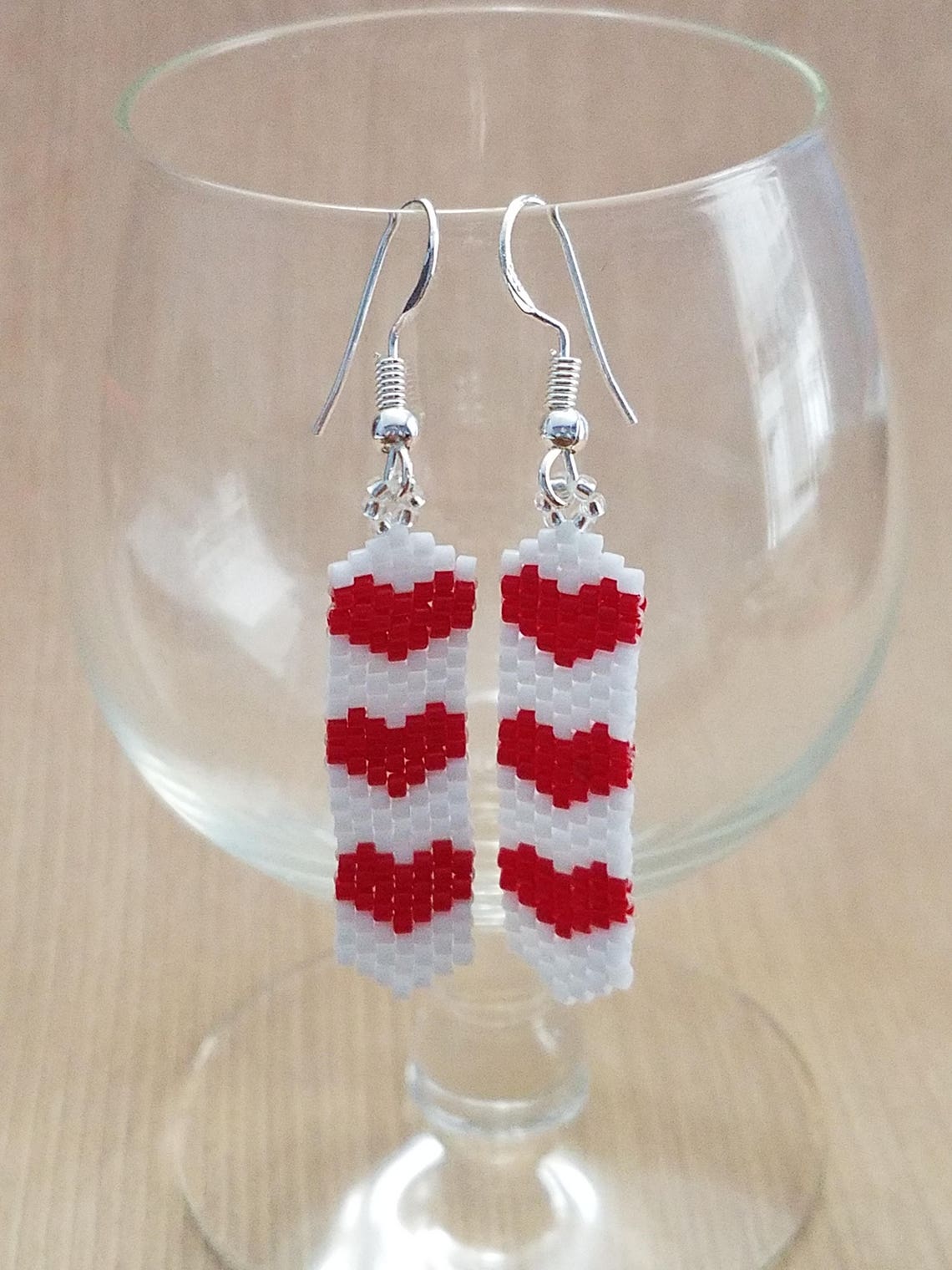 Heart Peyote Beaded Earring Pattern Peyote Stitch Earring - Etsy