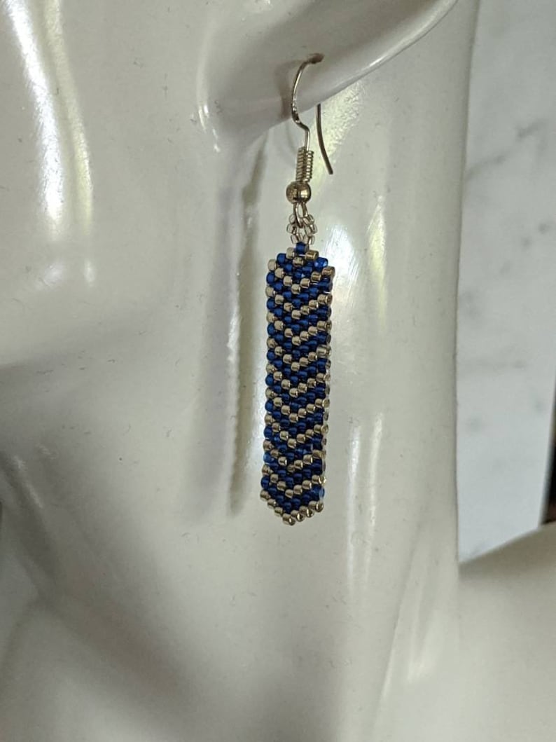 Chevron Peyote Stitch Earring Pattern, Peyote Beaded Tutorial, Peyote ...