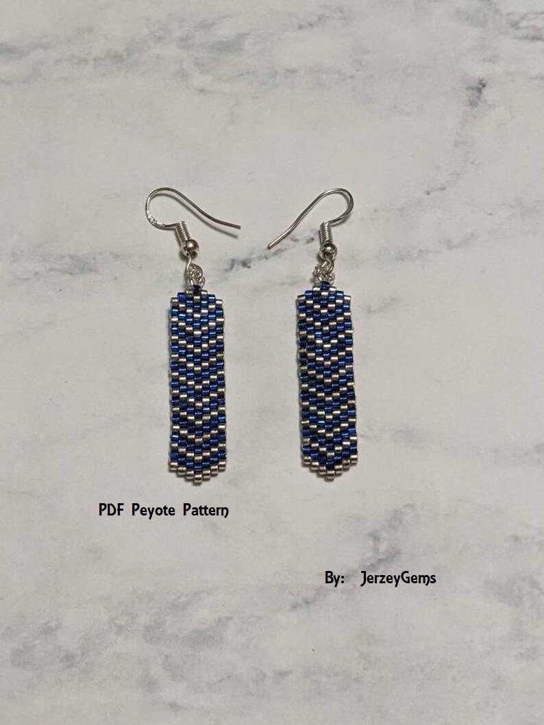 Chevron Peyote Stitch Earring Pattern, Peyote Beaded Tutorial, Peyote ...