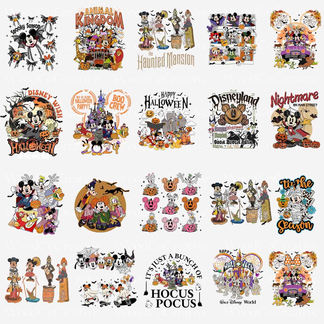 Halloween Mouse and Friends PNG Bundle, Trick or Treat Png, Spooky ...