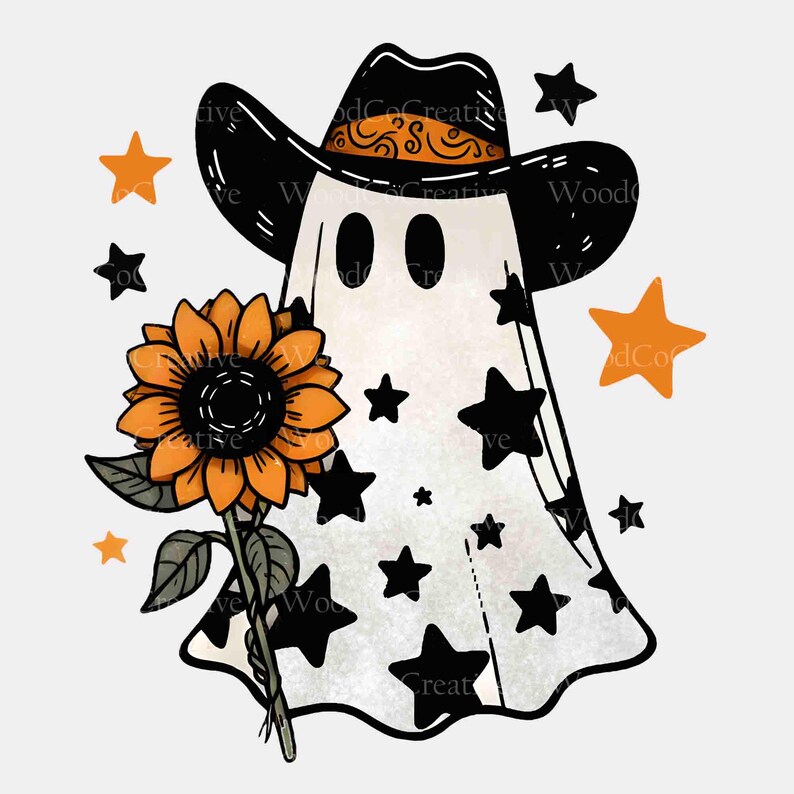 Cute Cowprint Ghost PNG, Halloween Cowboy Ghost Png, Boojee Halloween ...