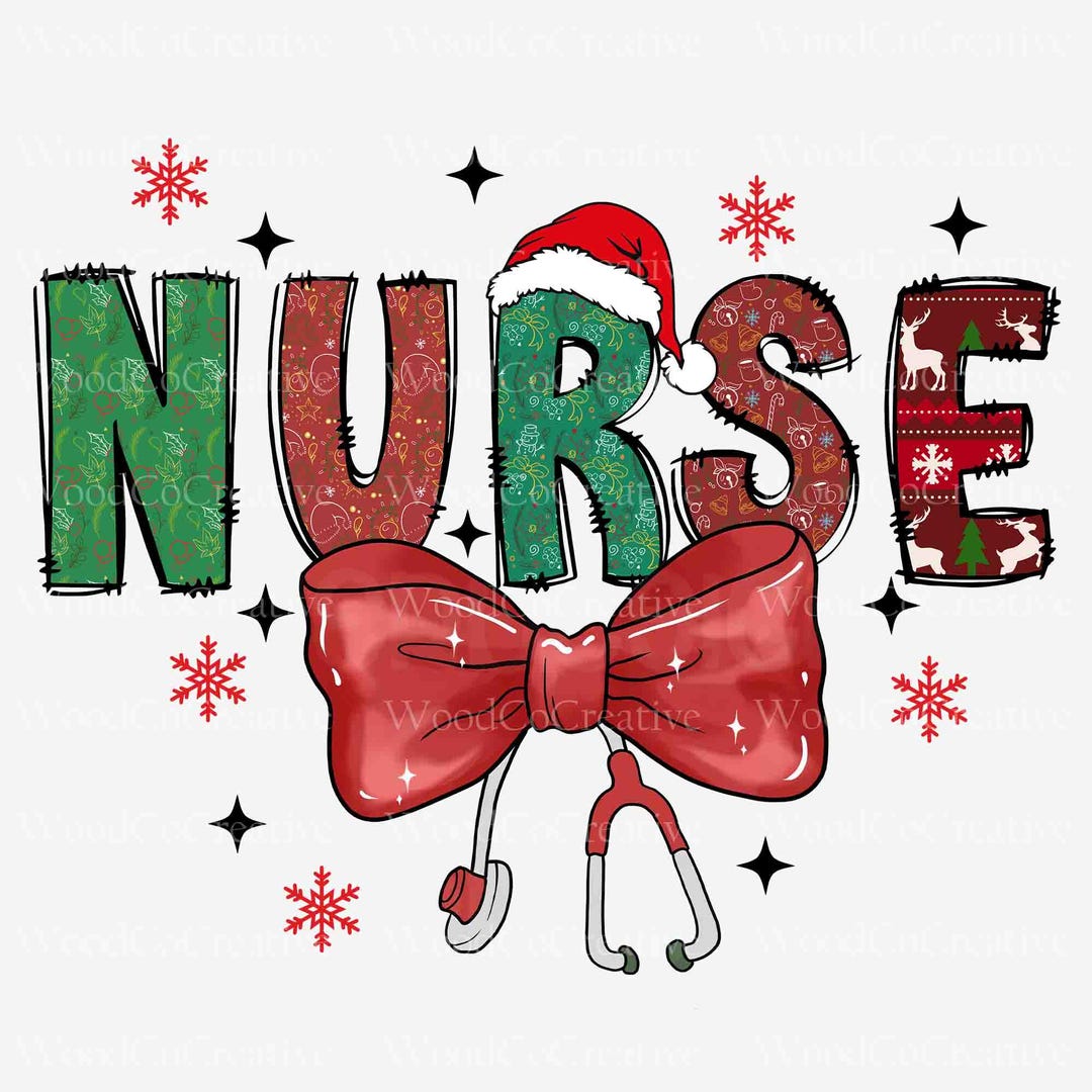 Christmas Nurse PNG, Nurse Coquette Christmas Png, Nurse Coquette Bow ...