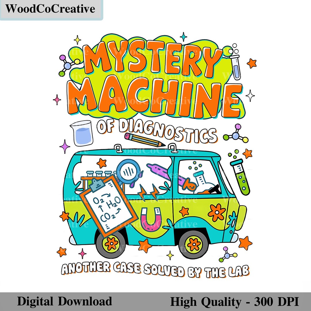 Lab Week 2025 Mystery Machine PNG, Laboratory Technician Png, Mystery ...