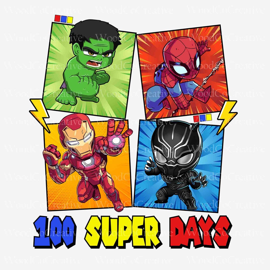 100 Super Days Png, 100 Days of School Png, Retro Hero Png, 100th Day ...