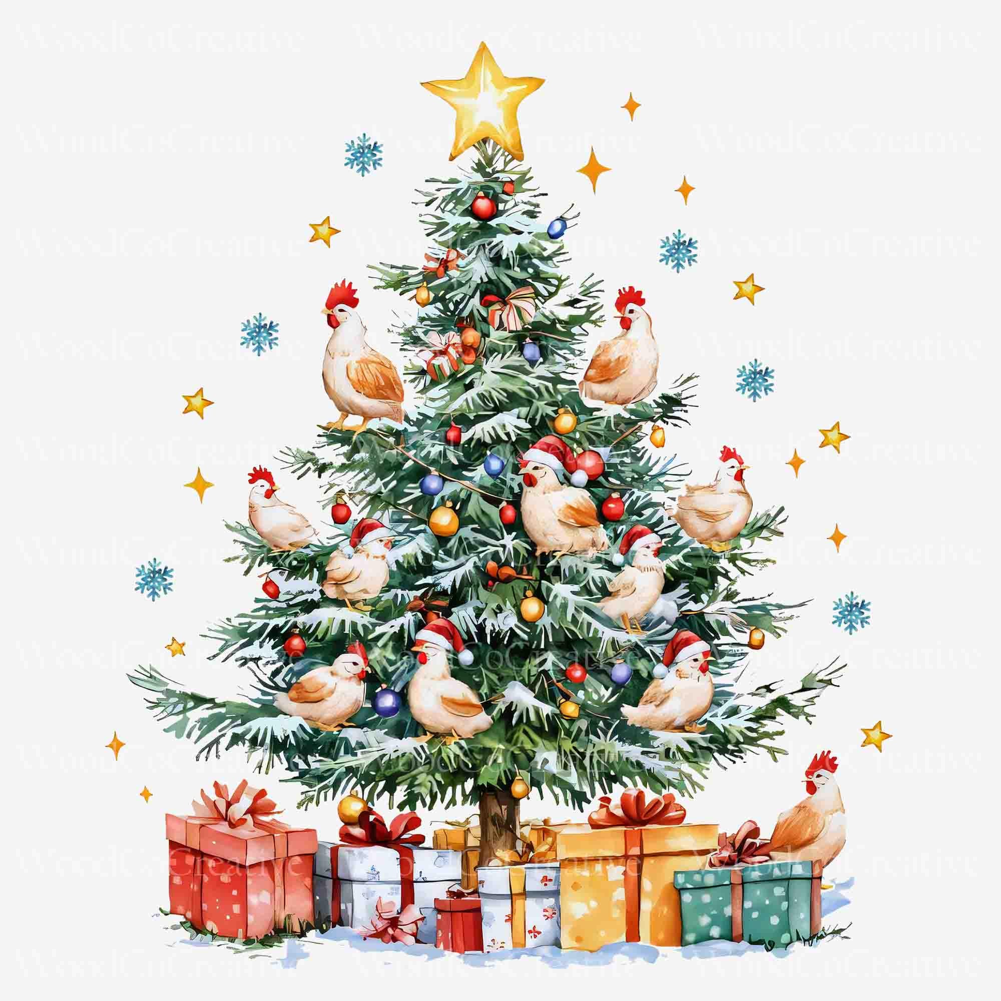 Chicken Christmas Tree PNG, Christmas Chicken Png, Christmas Farm Png ...