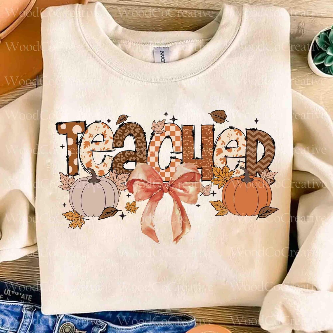 Teacher Fall Coquette PNG, Teacher Autumn Png, Teach Love Inspire Png ...