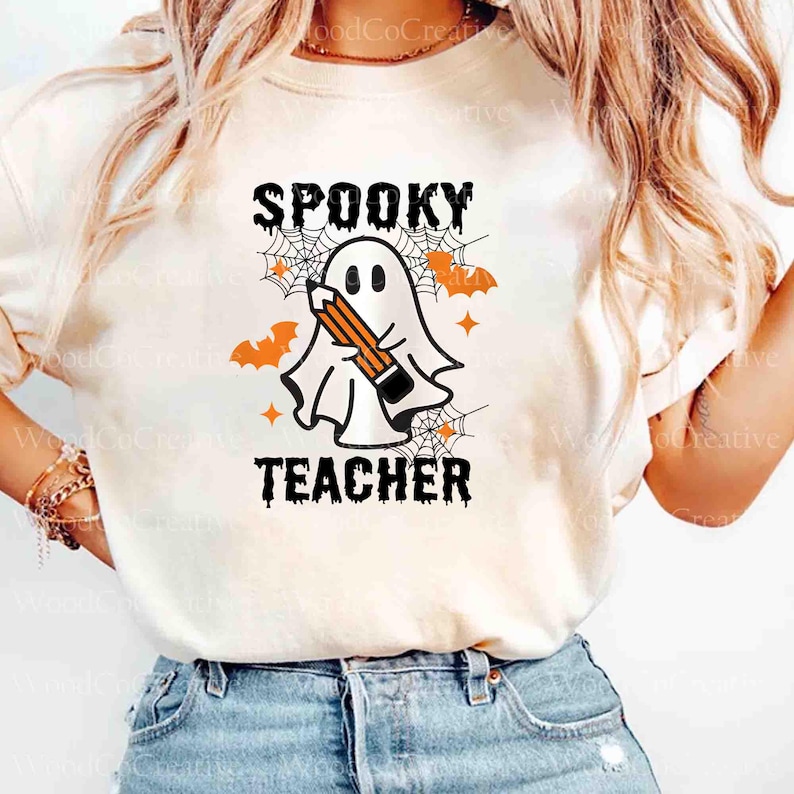 Spooky Teacher PNG, Halloween Png, Cute Ghost Png, Spooky Vibes Png ...
