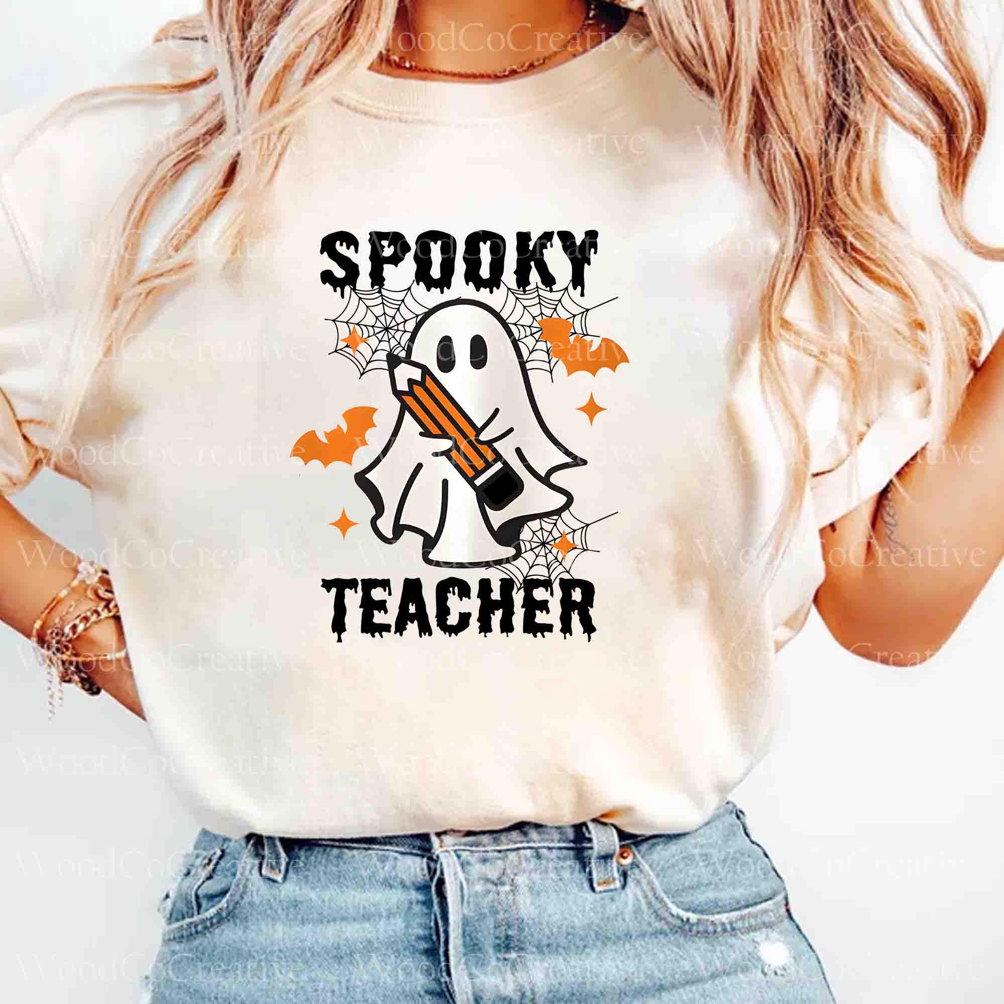 Spooky Teacher PNG, Halloween Png, Cute Ghost Png, Spooky Vibes Png ...