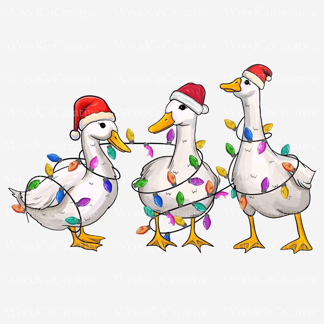 Ducks Christmas Light PNG, Santa Ducks Merry Christmas Png, Duck Lover ...