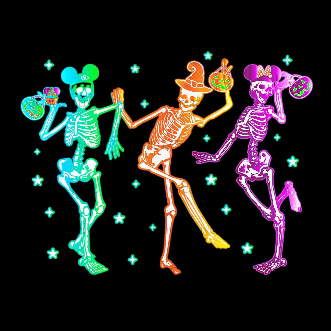 Halloween Dancing Skeleton Neon PNG, Skull Halloween Png, Halloween Png ...