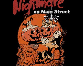 Nightmare on Main Street Png, Spooky Vibes Png, Retro Halloween Png ...