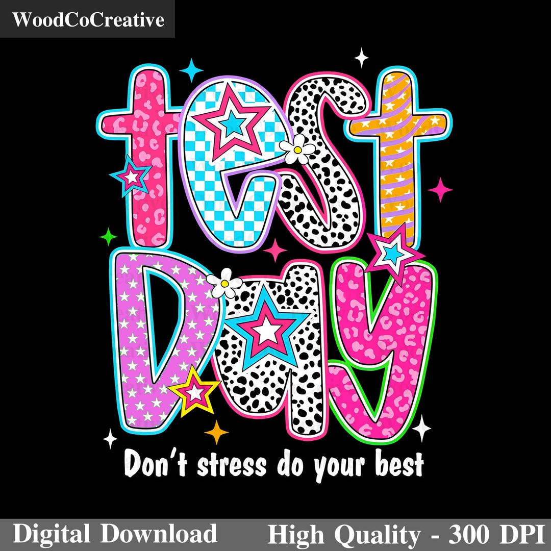 It's Test Day PNG, Test Day Png, Preppy Teacher Test Day Png, Test Day ...