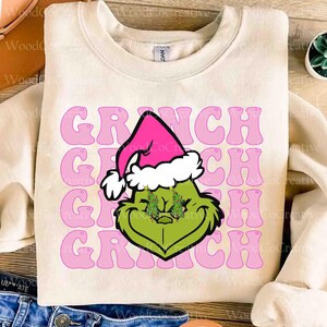 Pink Christmas PNG, Grinchmas Png, Pink Grinchmas Png, Grinc Face Png ...