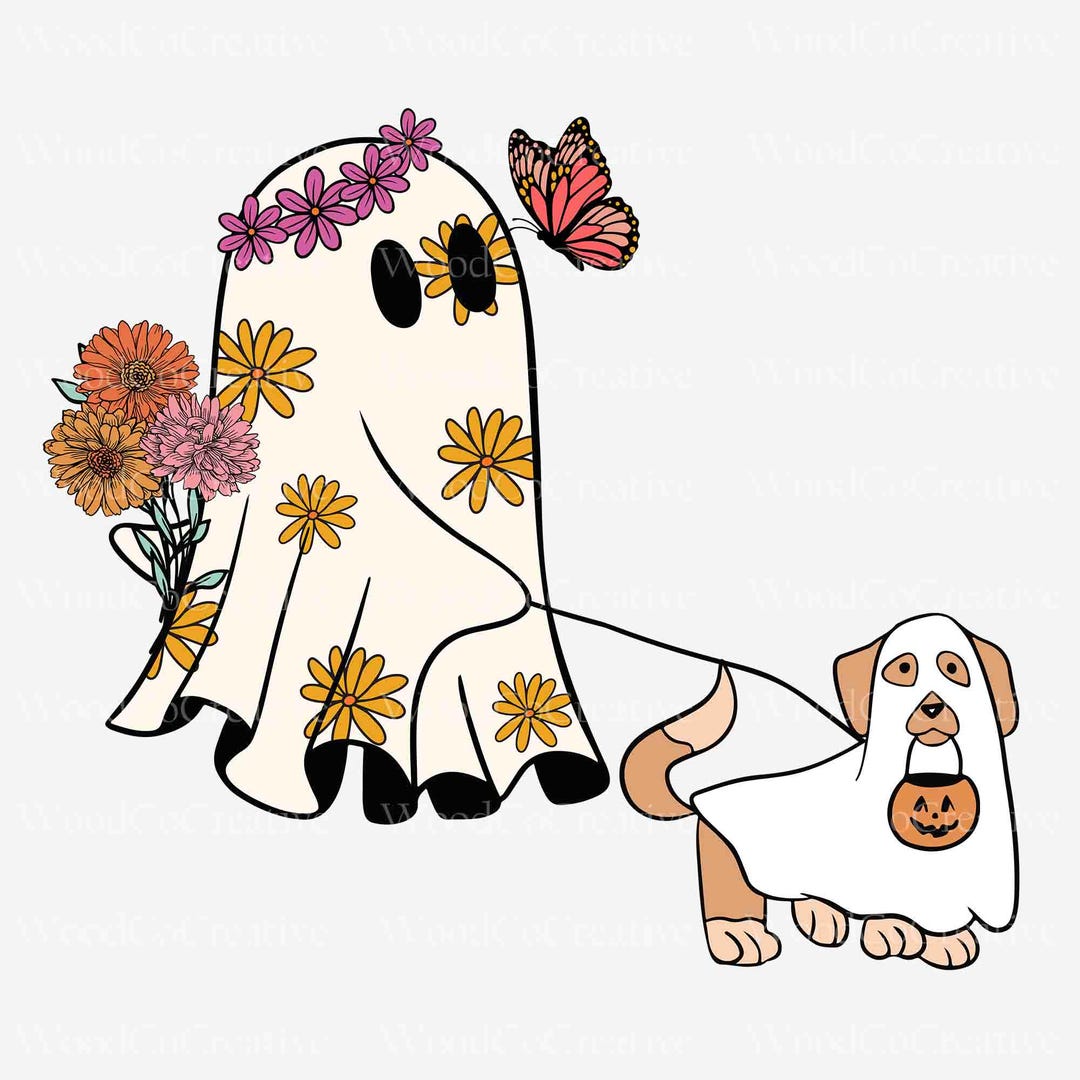 Сute Ghost Dog PNG, Dogs and Ghosts Walking, Ghost Dog Png, Dog Lovers ...