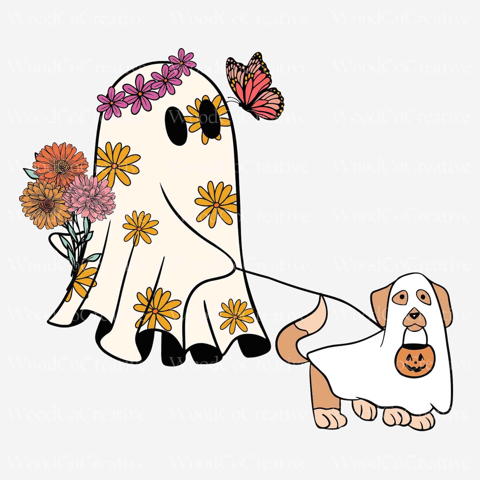 Сute Ghost Dog PNG, Dogs and Ghosts Walking, Ghost Dog Png, Dog Lovers ...