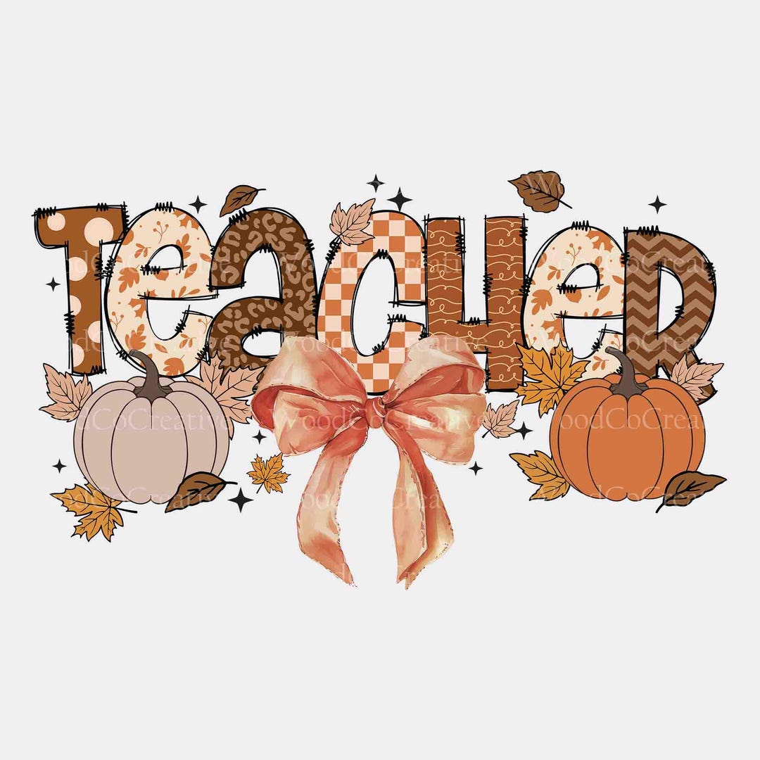 Teacher Fall Coquette PNG, Teacher Autumn Png, Teach Love Inspire Png ...