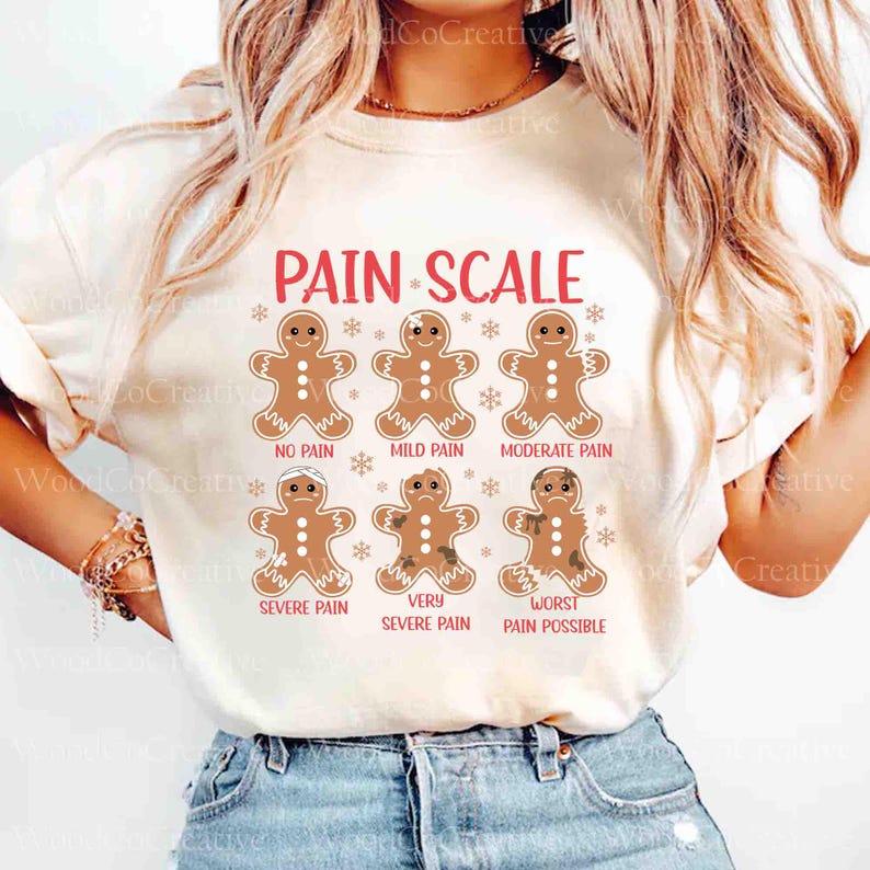 Pain Scale Christmas PNG, Christmas Nurse Png, Gingerbread Man Png ...