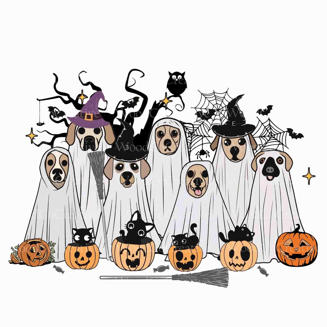 Ghost Dog PNG, Spooky Season Png, Halloween Ghost Dog Png, Halloween ...