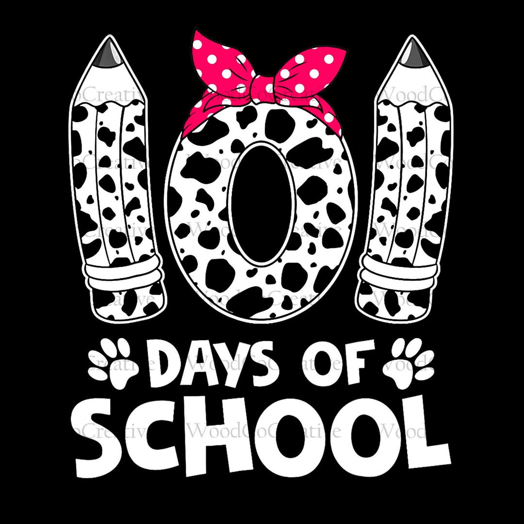 Dalmatian 100th Day of School Png, 101 Days of School Dalmatian Dog Png ...