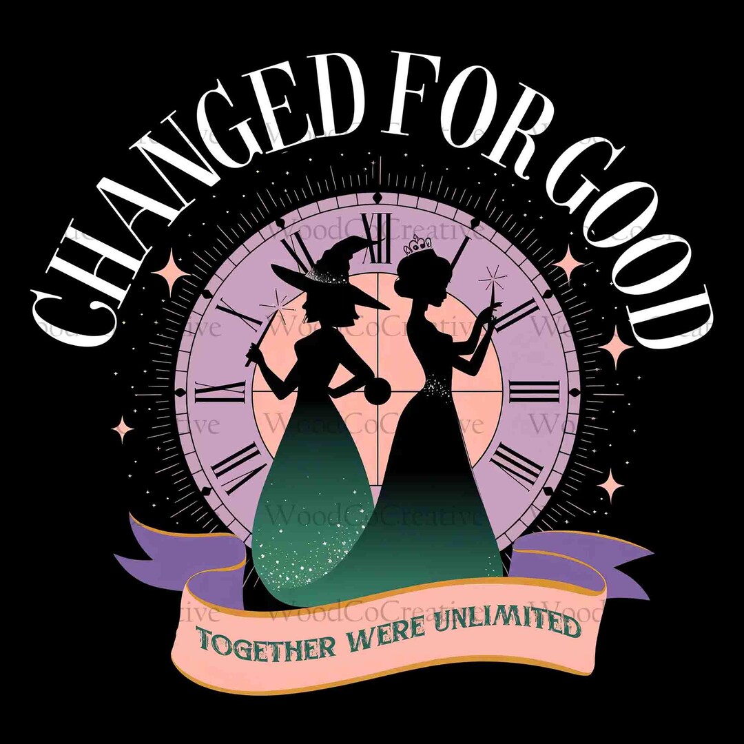 Magical Clock PNG, Witch and Princess Silhouette, Pink Green Glitter ...