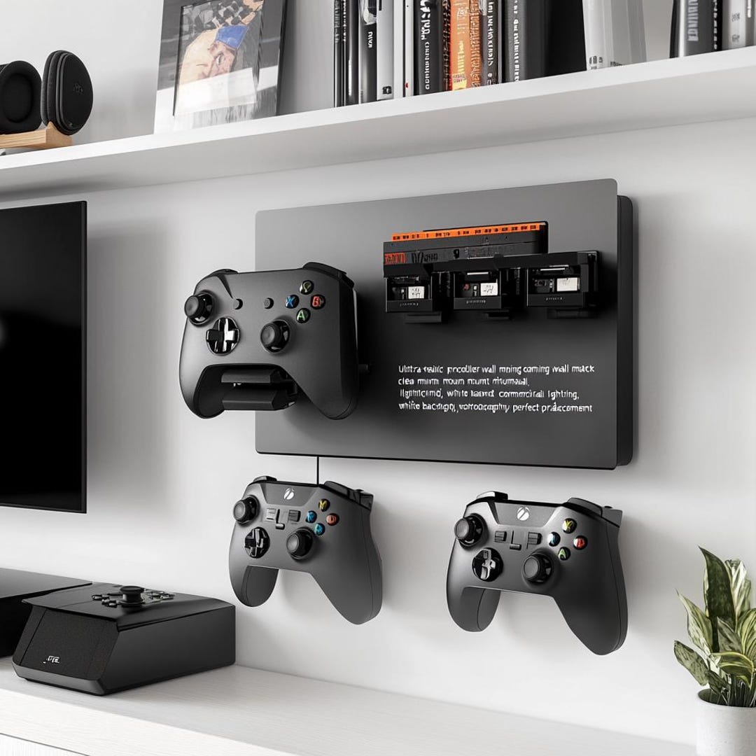 3D Printed Controller Holder Wall Mount PS5 Xbox Switch Game ...