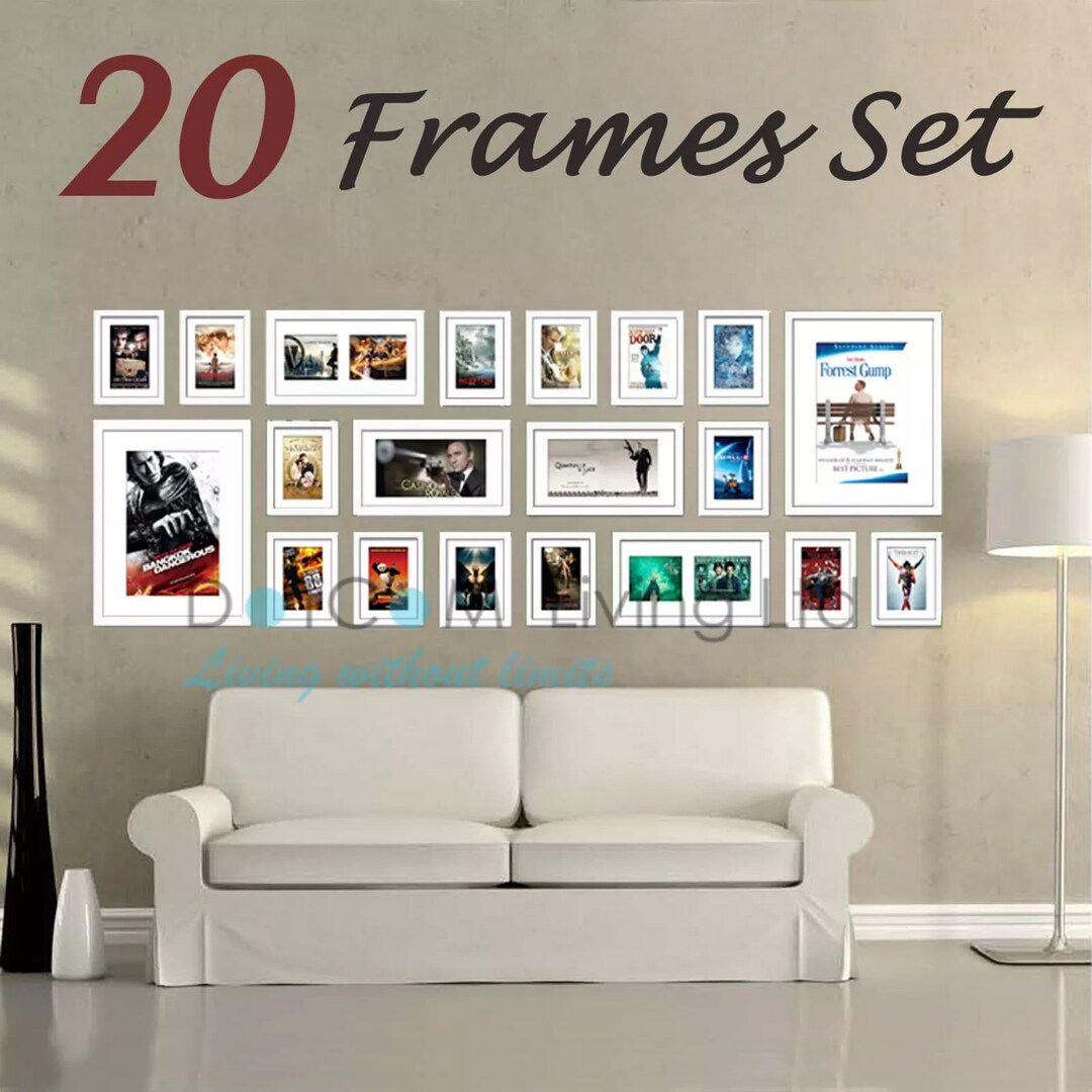 Photo Frames 20 Pc Set Picture Frames Multi Picture Wall Set Black ...