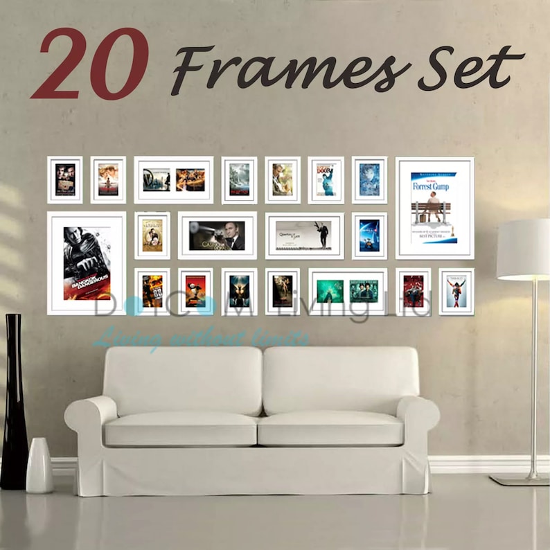 Photo Frames 20 Pc Set Picture Frames Multi Picture Wall Set Black ...