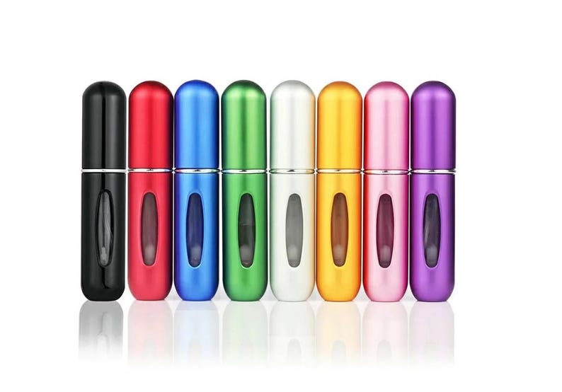 Mini Refillable Perfume Travel Holiday Spray Bottle Various Colours 5ml ...