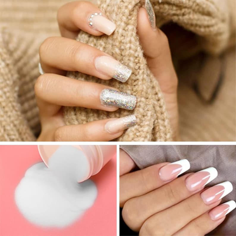 Acrylic Nail Kit Full 60 Glitter Liquid Nail Art Kits Set Tip Brush ...