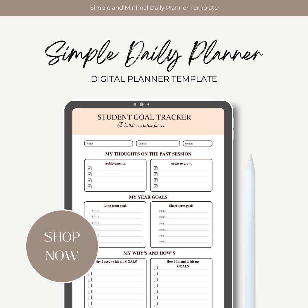 Goal Setting Planner Simple Goal Setting Spreadsheet, Digital Goal ...