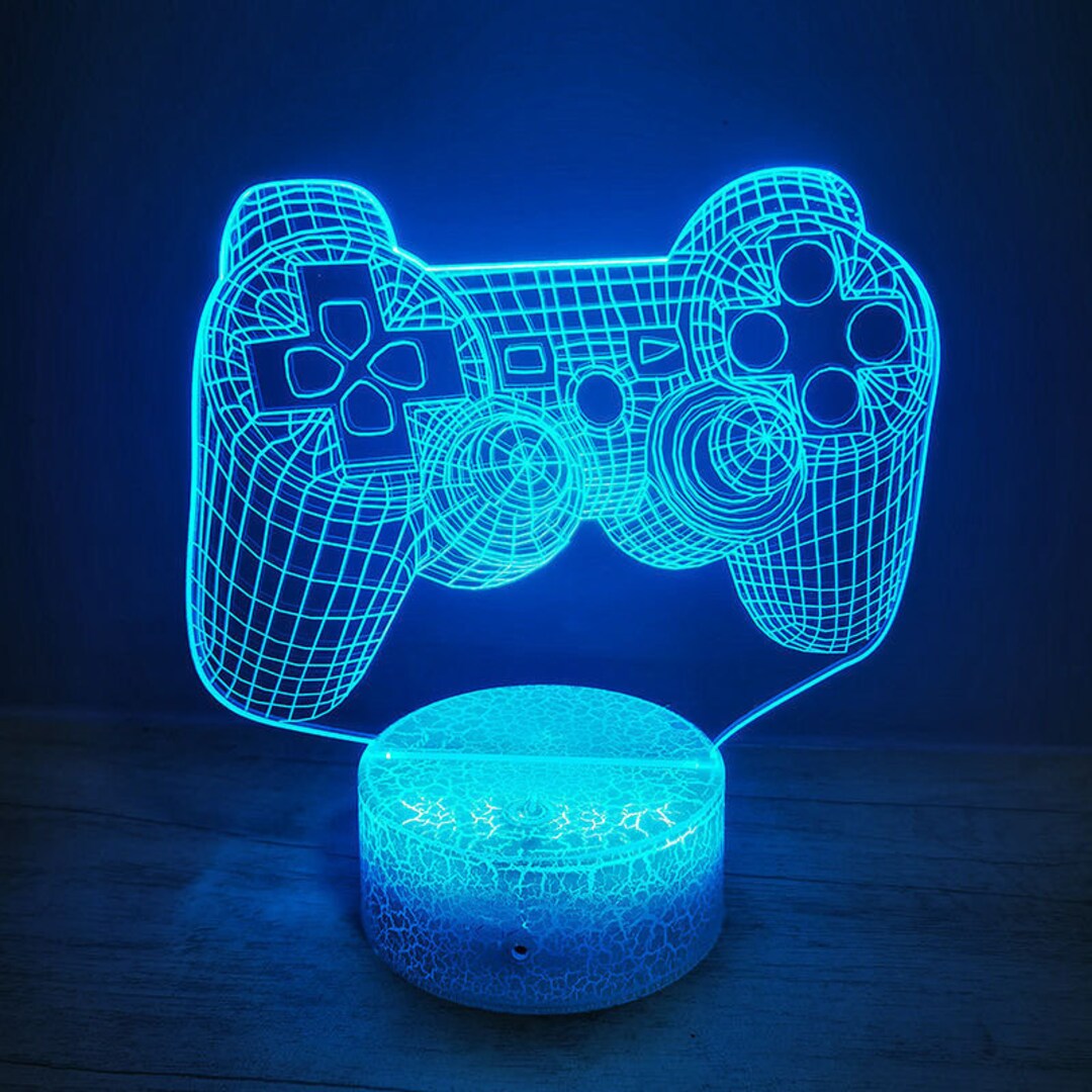 3D Gamepad Lamp Game Console Night Light 16 Colors Changing With Remote ...