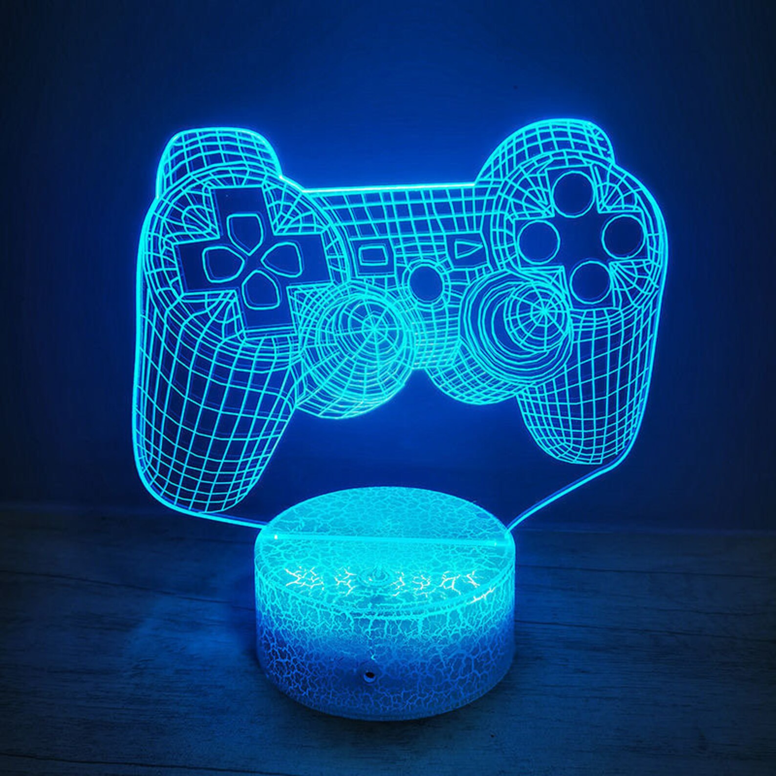 3D Gamepad Lamp Game Console Night Light 16 Colors Changing With Remote ...
