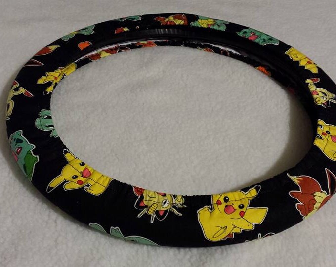 Fully Lined All-weather Pokemon * Steering Wheel Cover Seat Belt ...