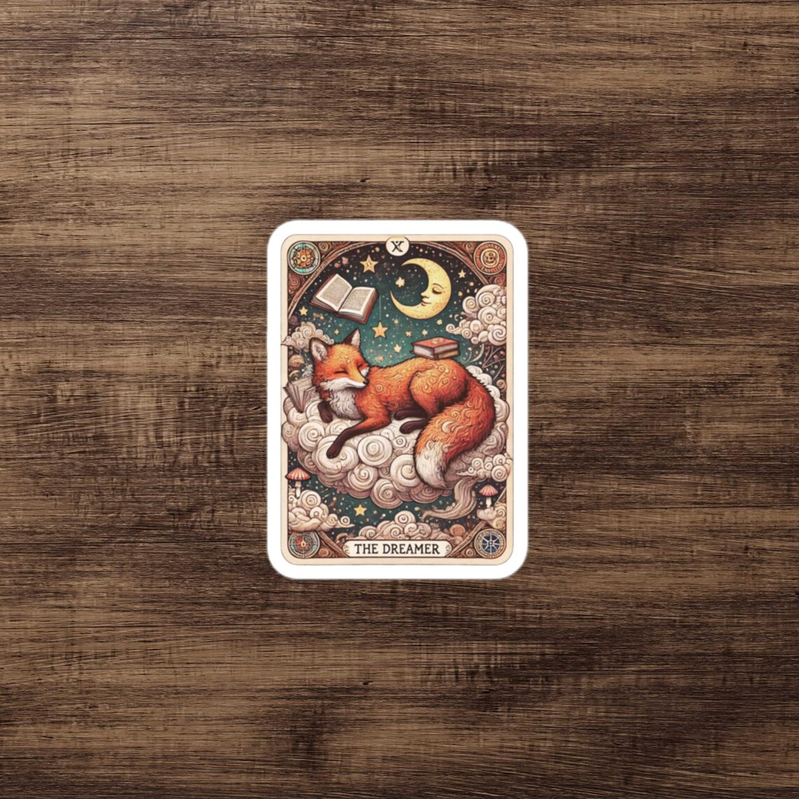 The Dreamer Fox Tarot Card Sticker – Boho Fox Sticker, Cute Animal Art ...